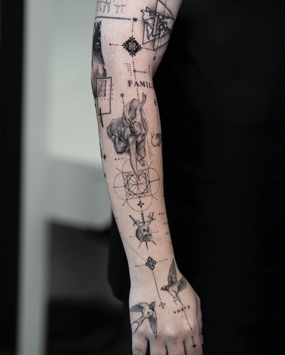 Fine Line Tattoos - Mantle Tattoo DTLA