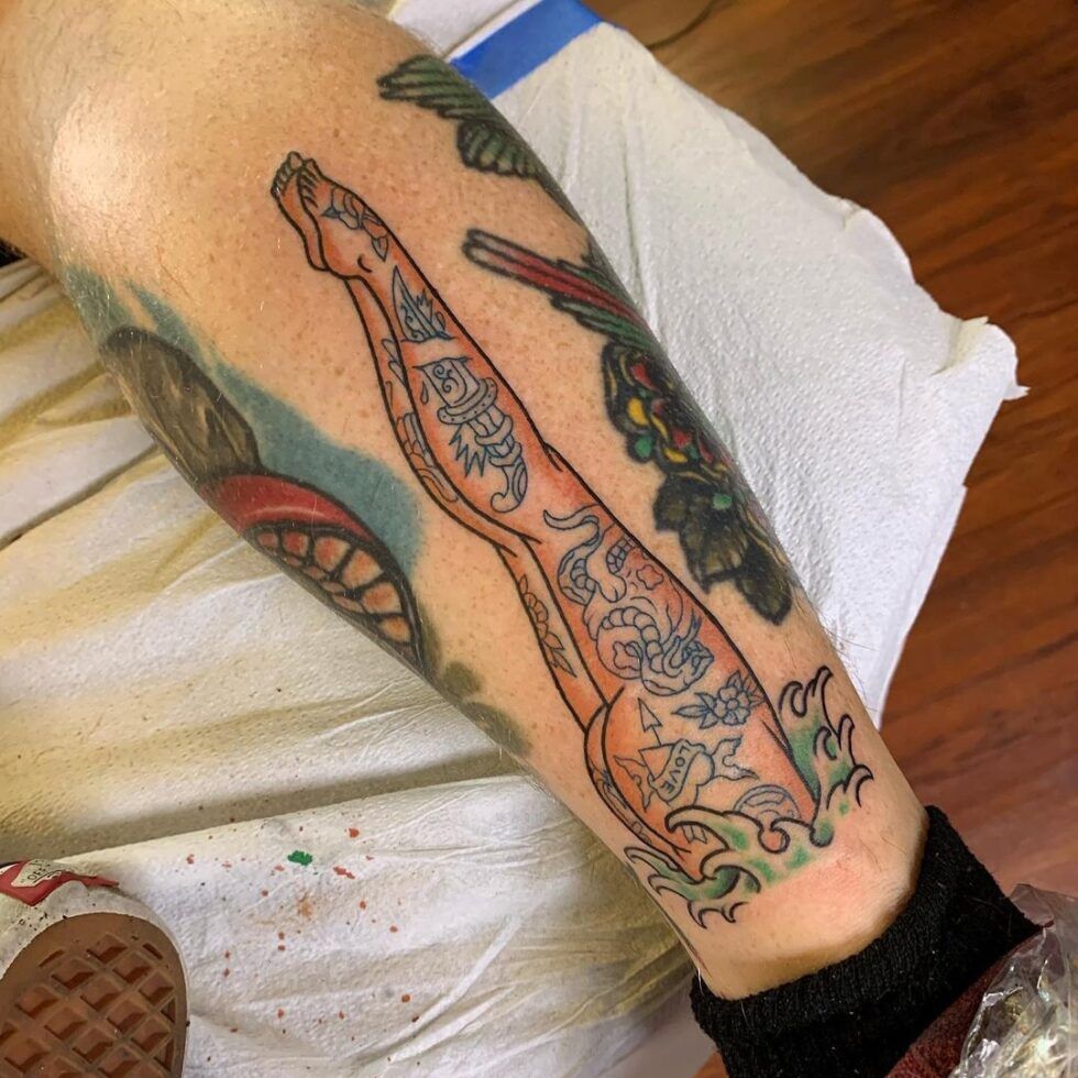 Black and White Traditional Tattoos - Mantle Tattoo DTLA